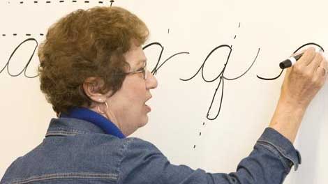 Times: Roosevelt H.S. teacher gives students a review in cursive ...