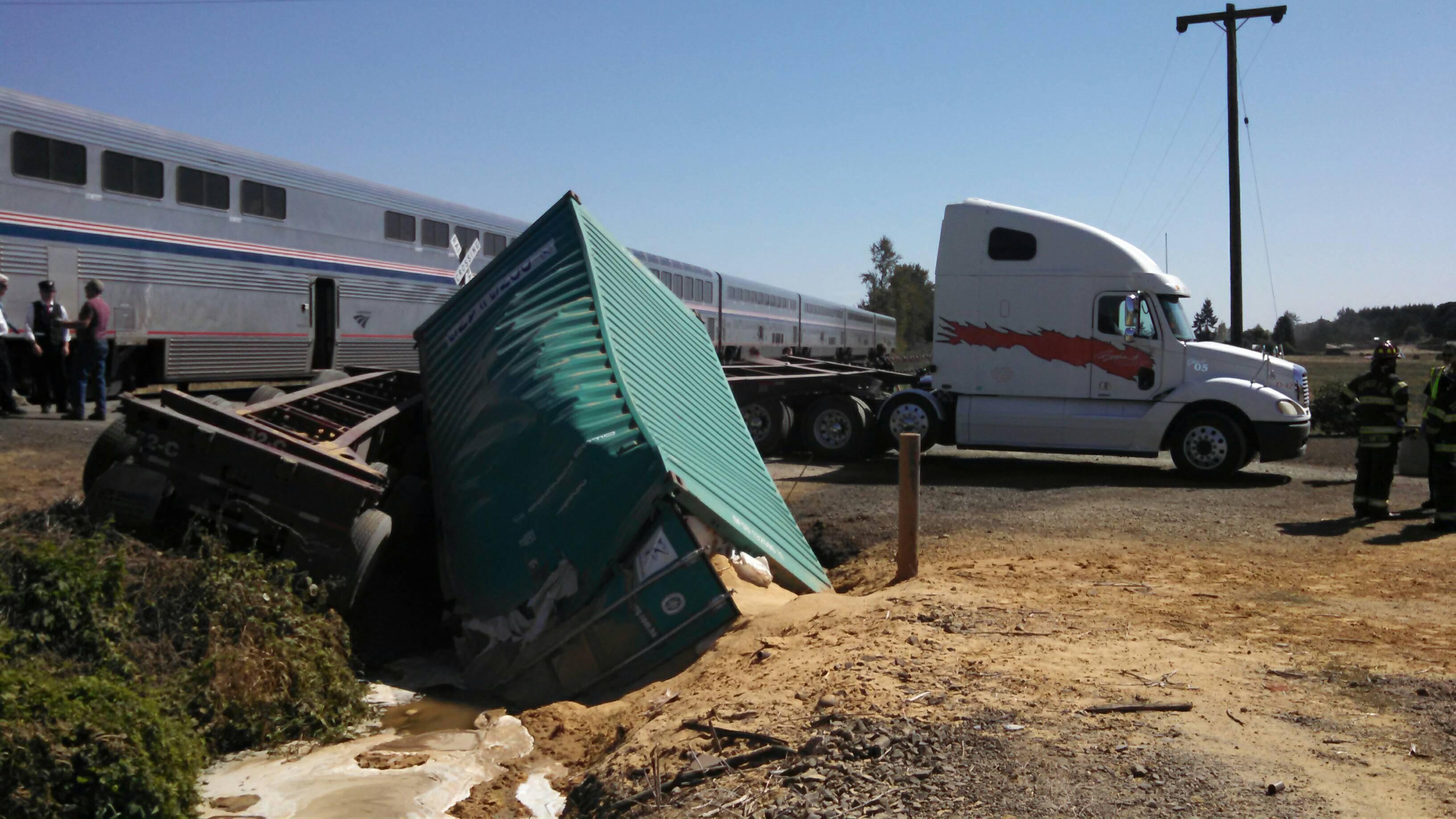 Seattle-bound Amtrak delayed 8 hours after hitting semi | king5.com