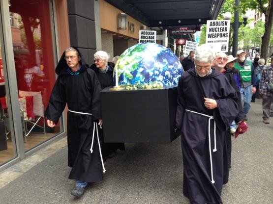 Earth funeral procession crosses downtown Seattle | king5.com