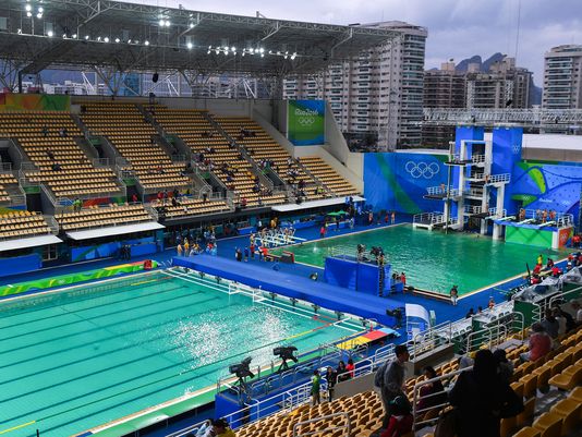 Water returning to normal color in Rio Olympic diving, water polo pools ...