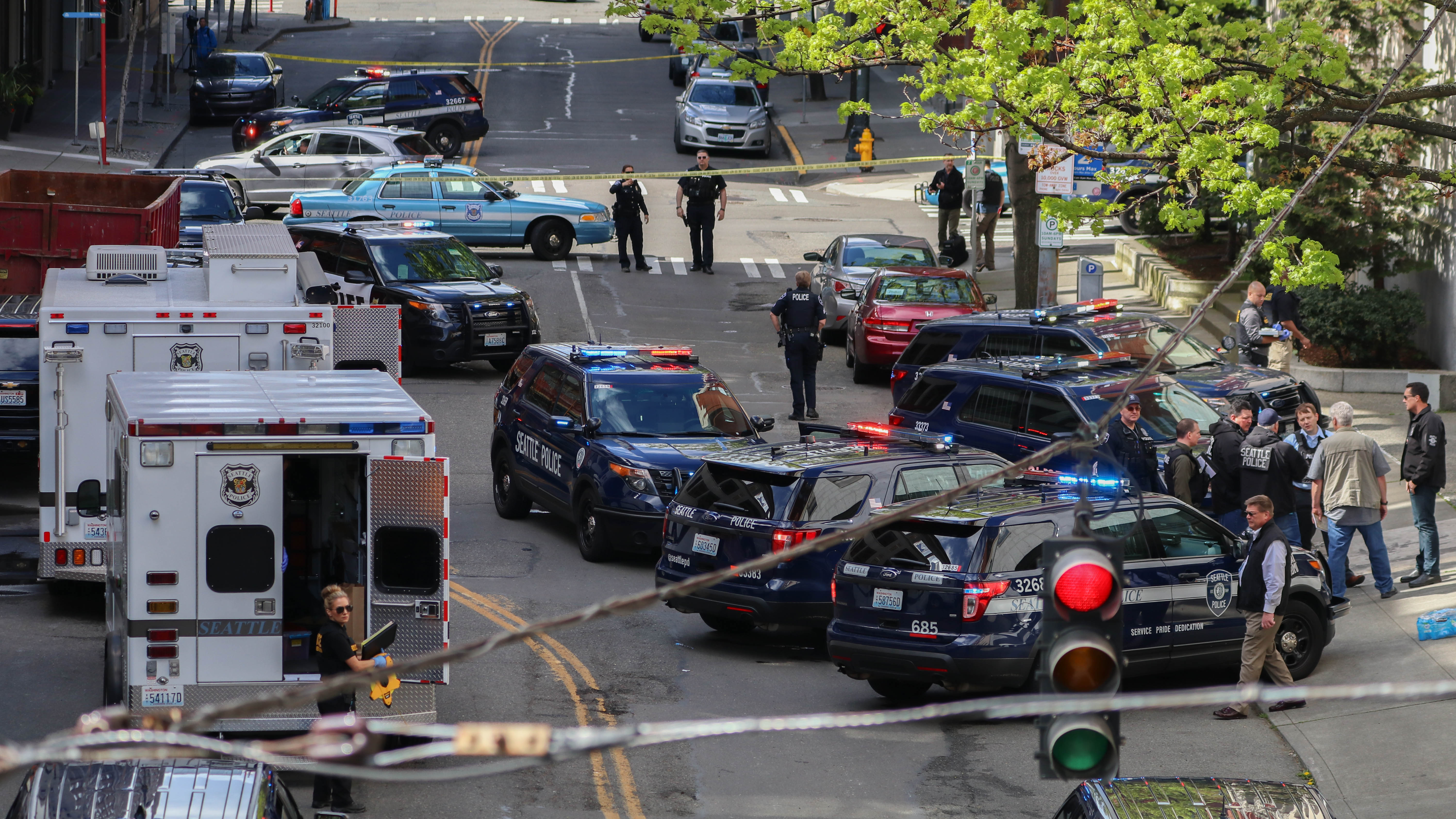 Photos: Officers shot in downtown Seattle | 9news.com