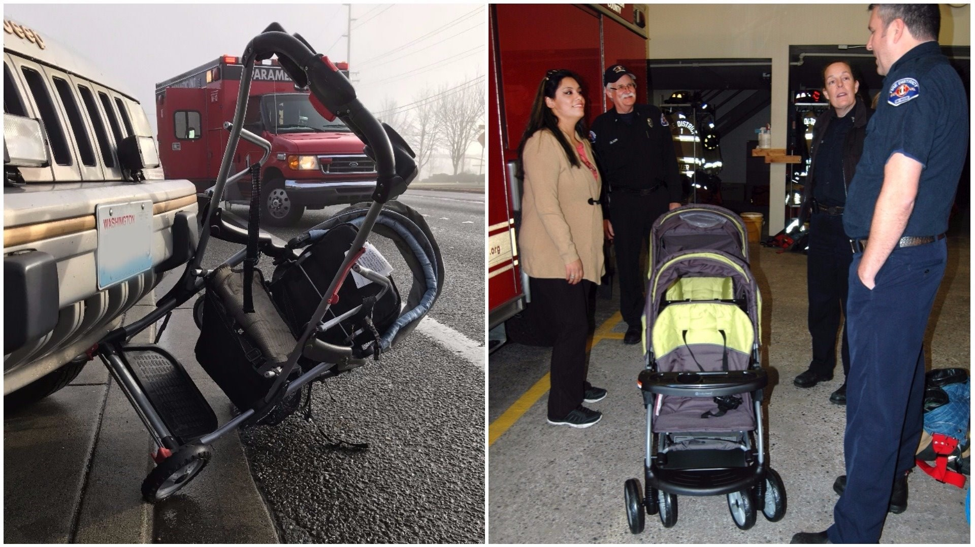 Firefighters buy new stroller for mom, infant hit by car | king5.com